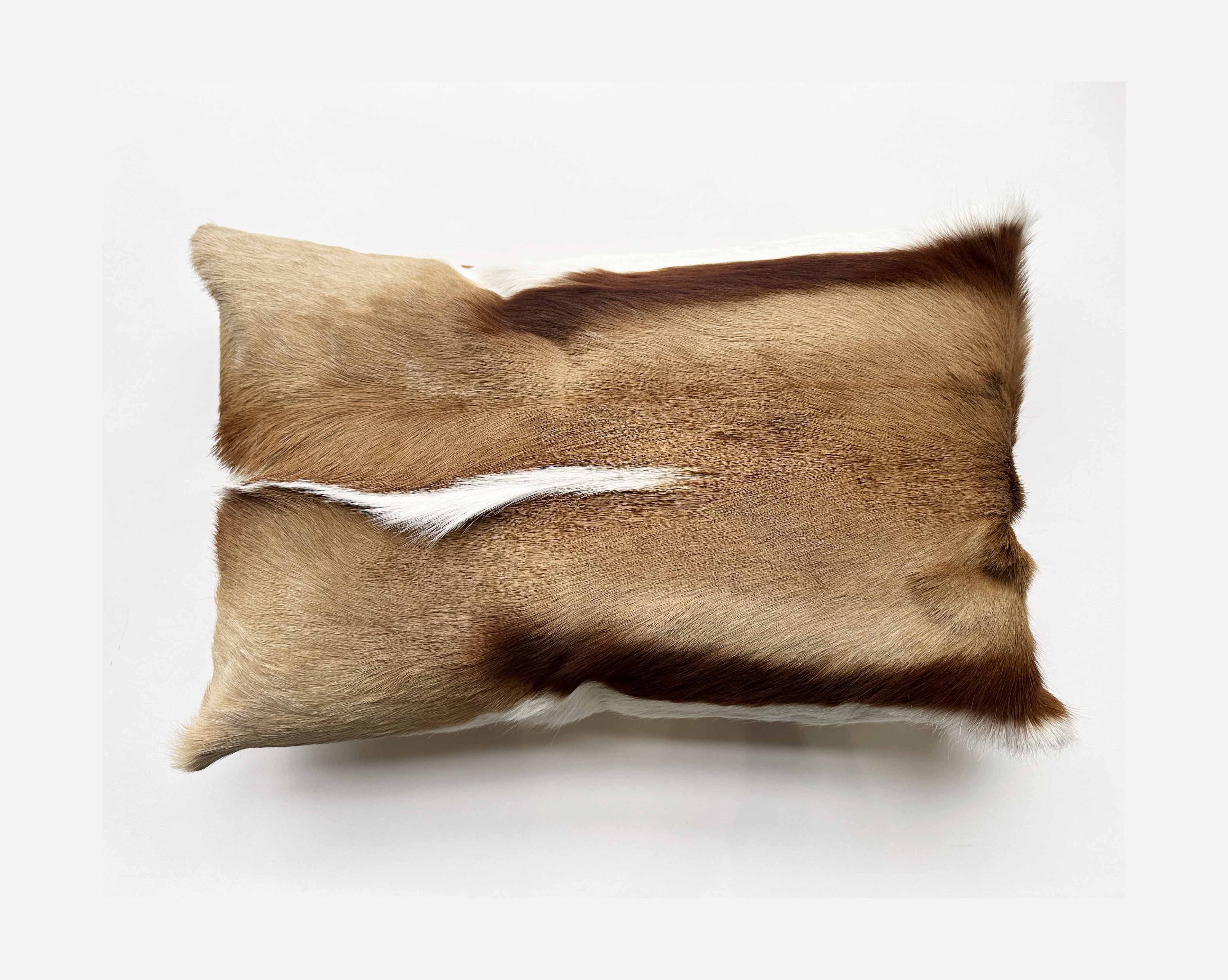 African Springbok 16x24 Fur Throw Accent Pillow - Exotic Pillow – Furug