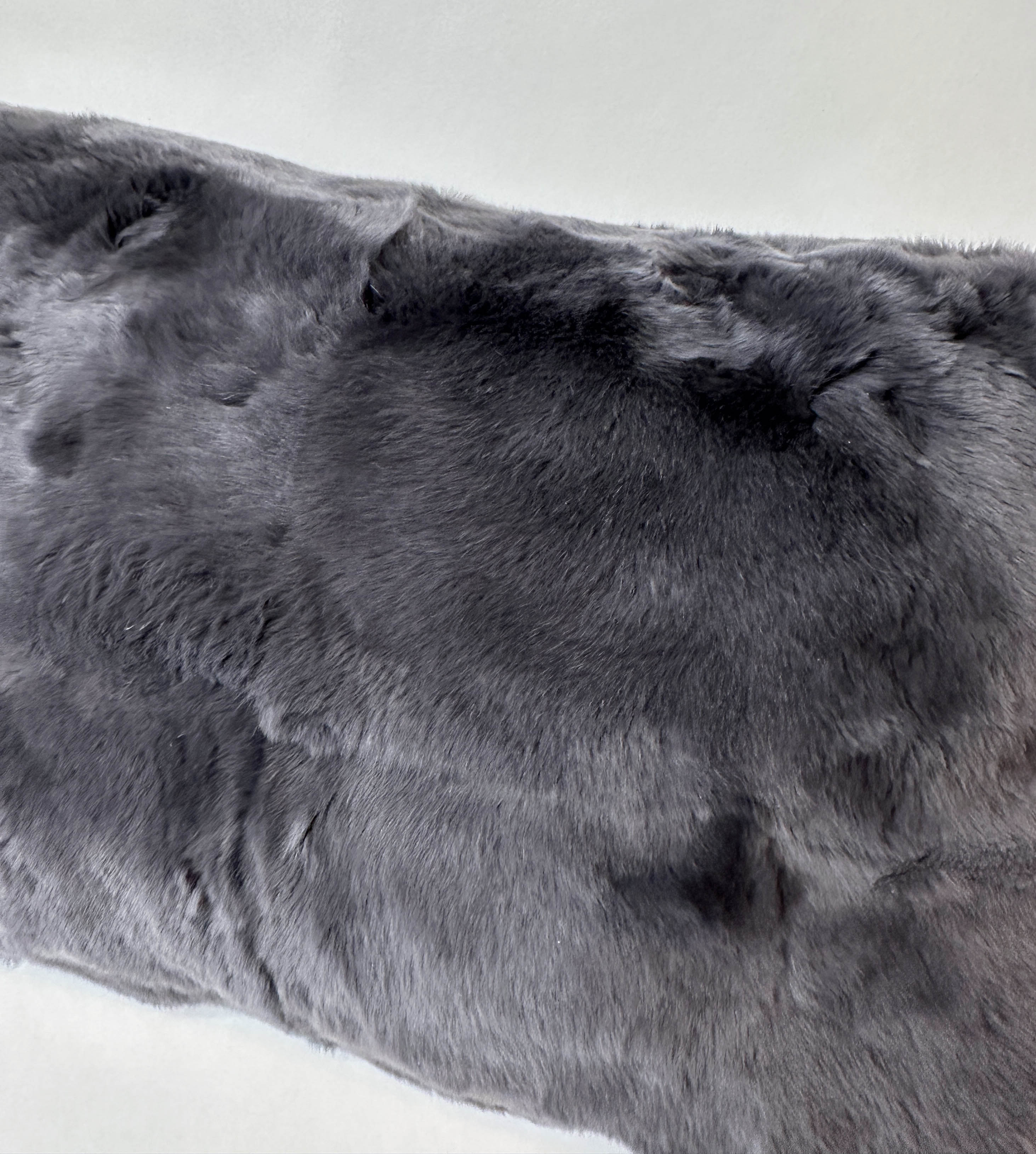 Rex Rabbit Fur Pillow In Charcoal Gray | Throw Pillow – Furug